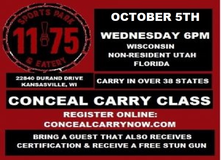 CONCEAL CARRY TRAINING CLASSES WISCONSIN*NON-RESIDENT UTAH*FLORIDA Class – CONCEAL CARRY NOW
